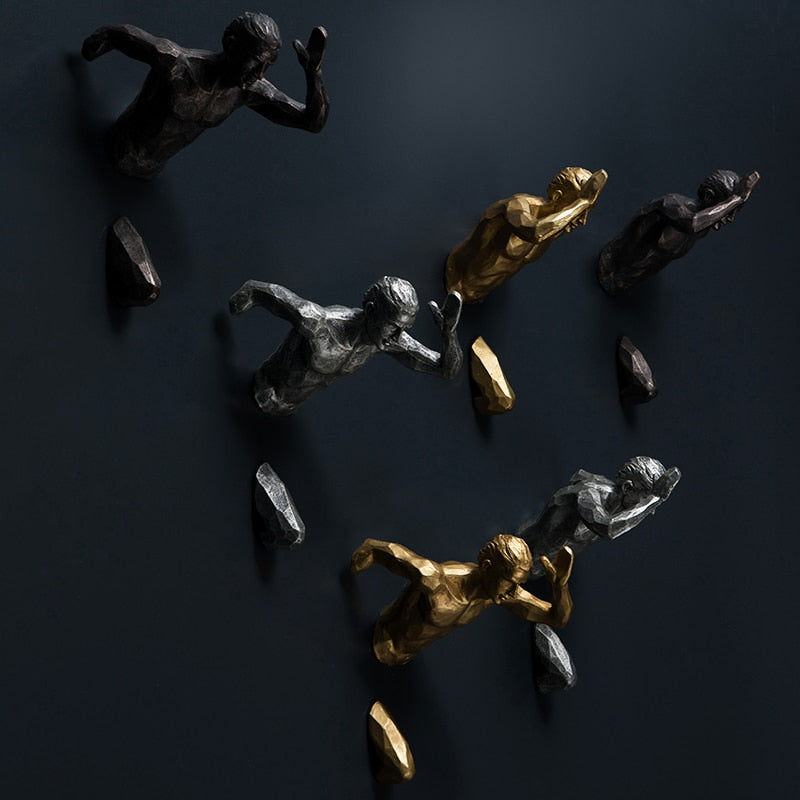 Creative Statue Running Man Racing Against Time Fgurine Wall Decoratio ...